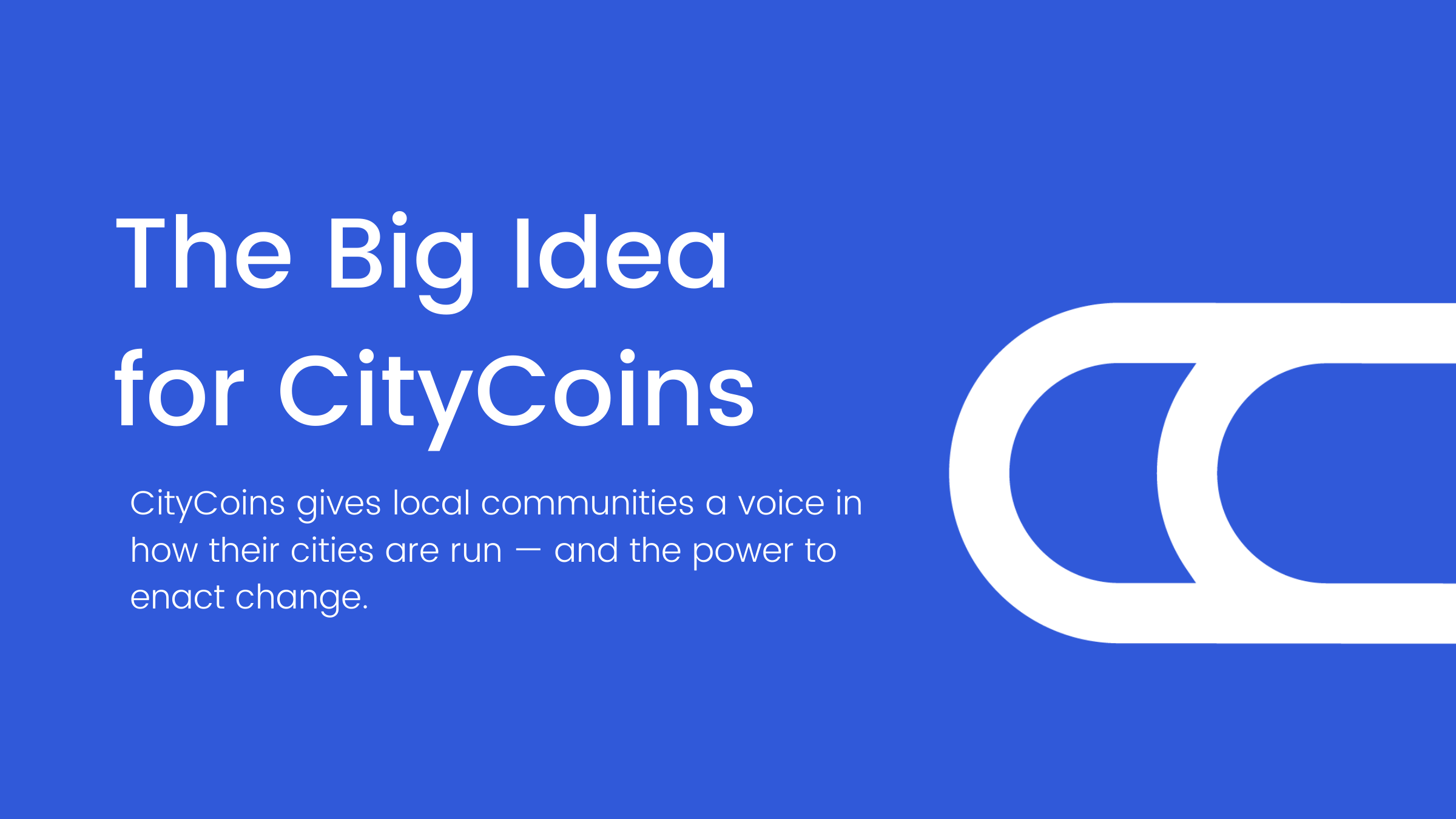 The Big Idea for CityCoins