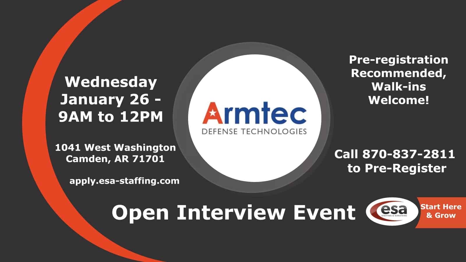 Armtec Open Interview Event - Wednesday, January 26, 2022 - 9AM to 12PM ...