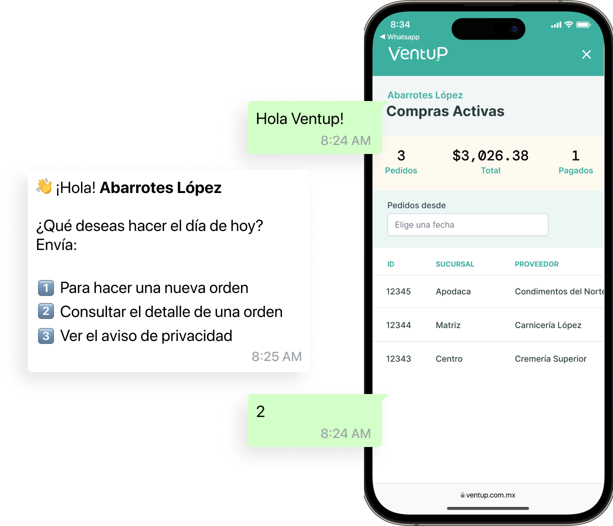 Ventup llegó a Whatsapp