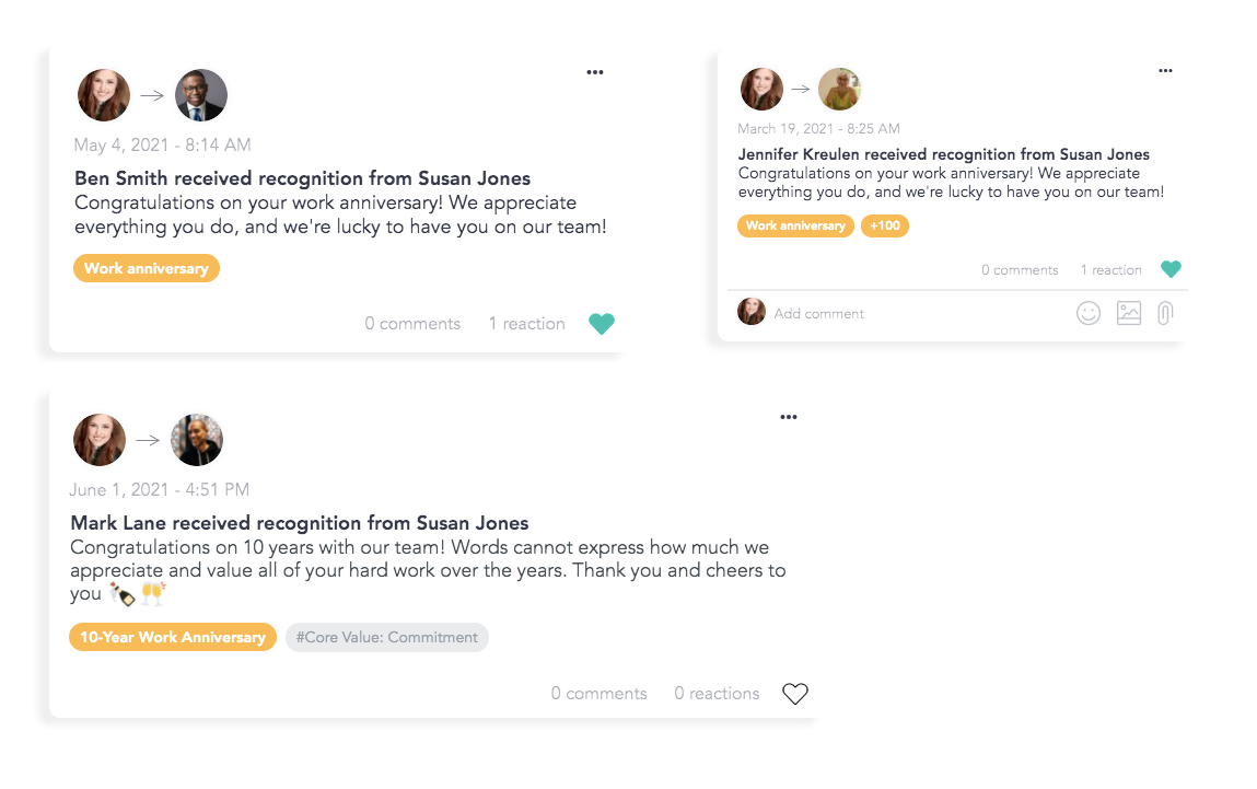 Work Anniversary or Years of Service Awards for Employees | Cooleaf