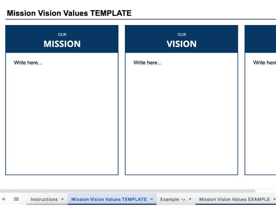 Mission Vision Values Template | Growth Business Templates