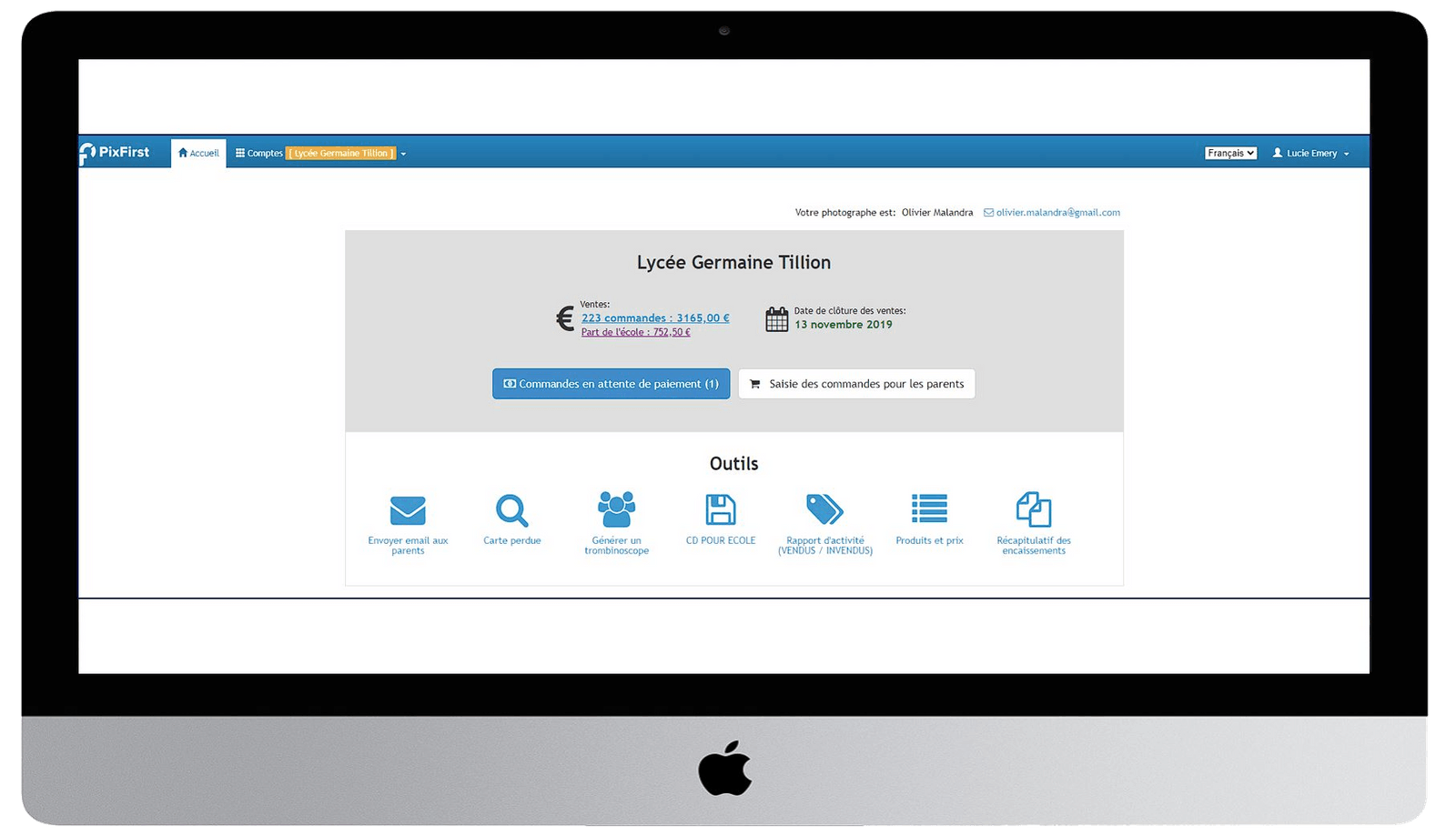 PixFirst | Fonctionnalités École