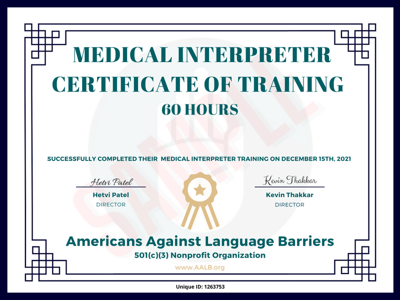 AALB Medical Interpreter Training Course