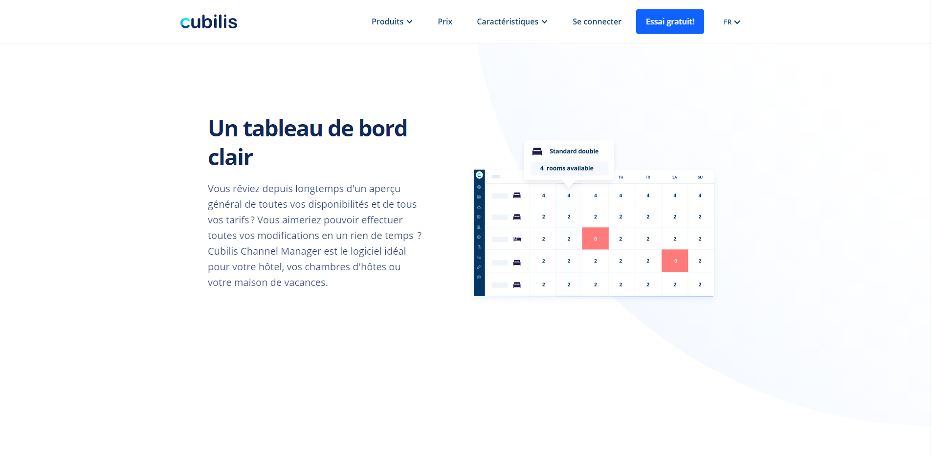Un tableau de bord central clair | Cubilis