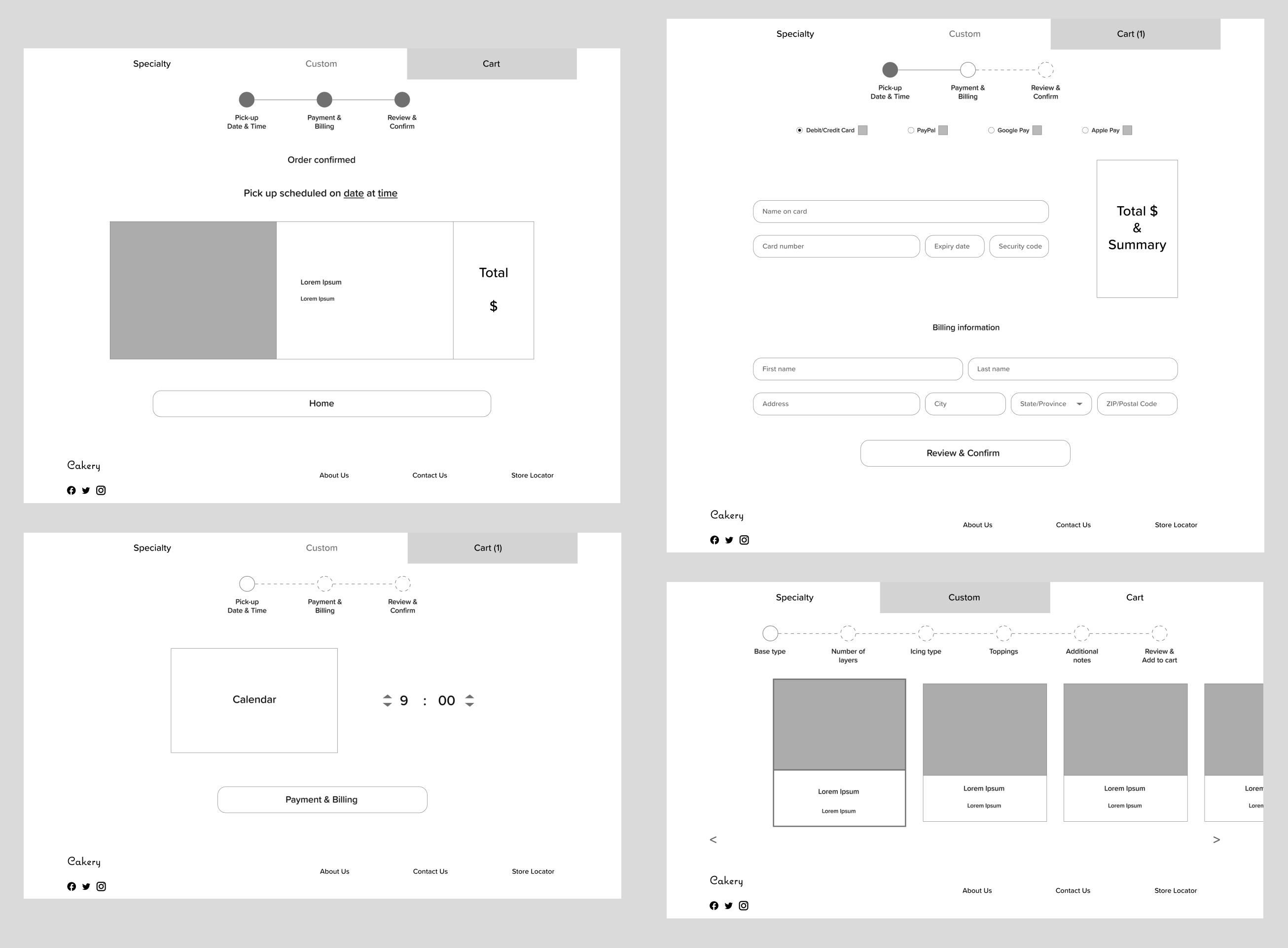 Cakery - A responsive cake creating website