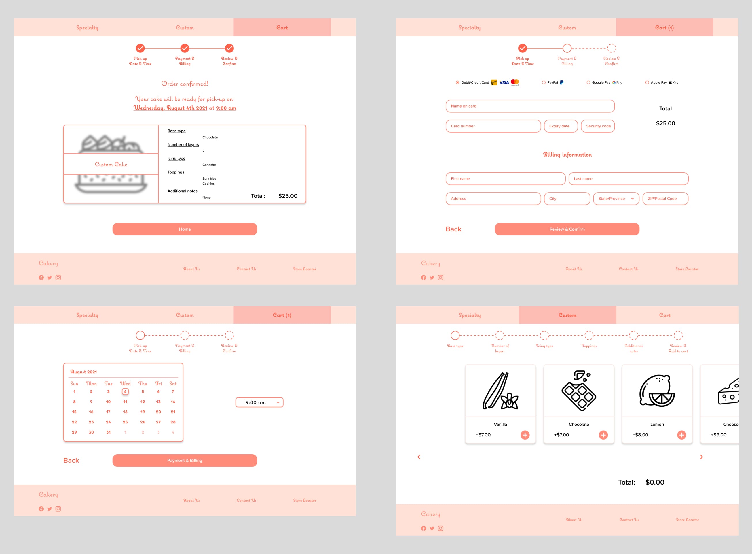 Cakery - A responsive cake creating website
