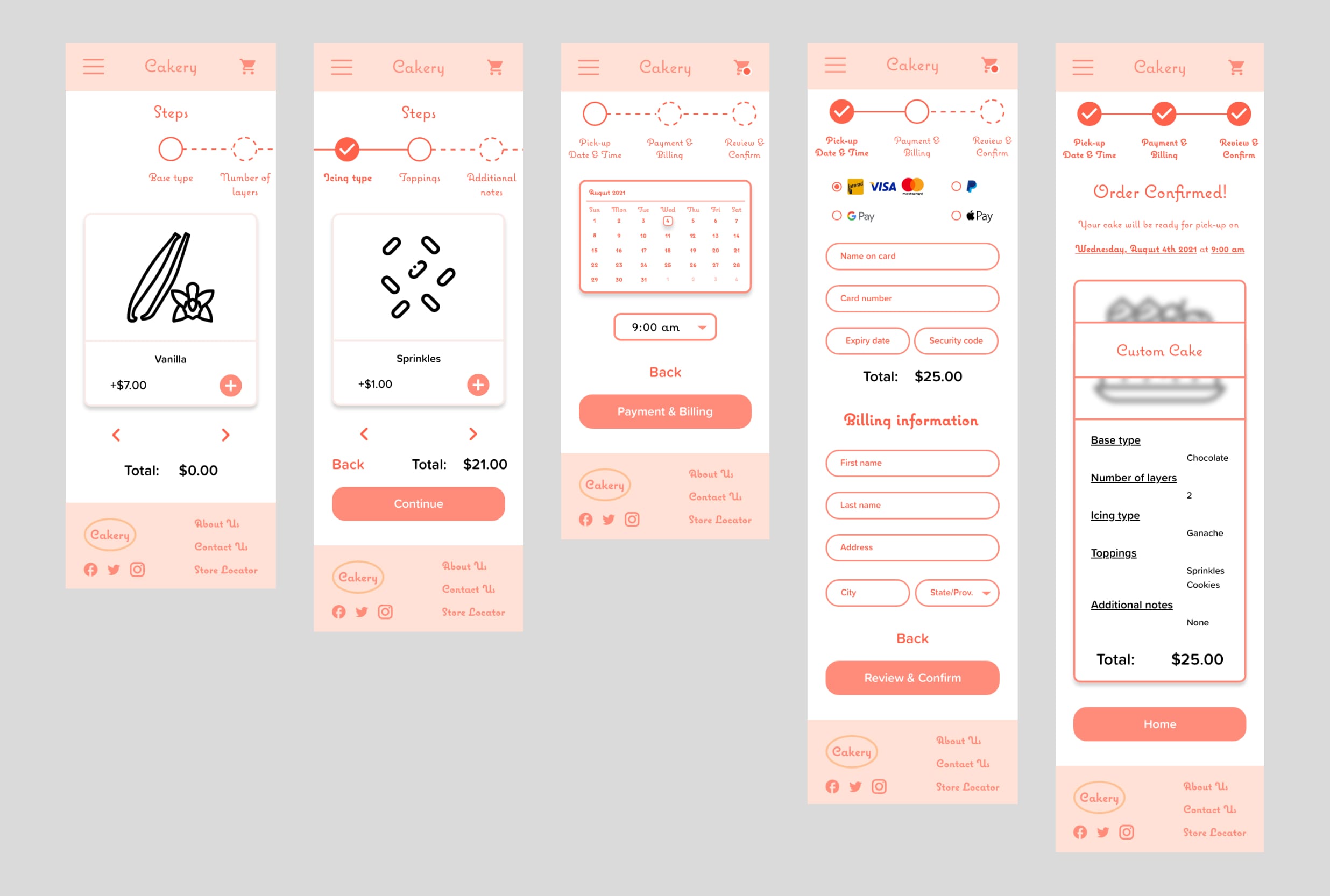 Cakery - A responsive cake creating website