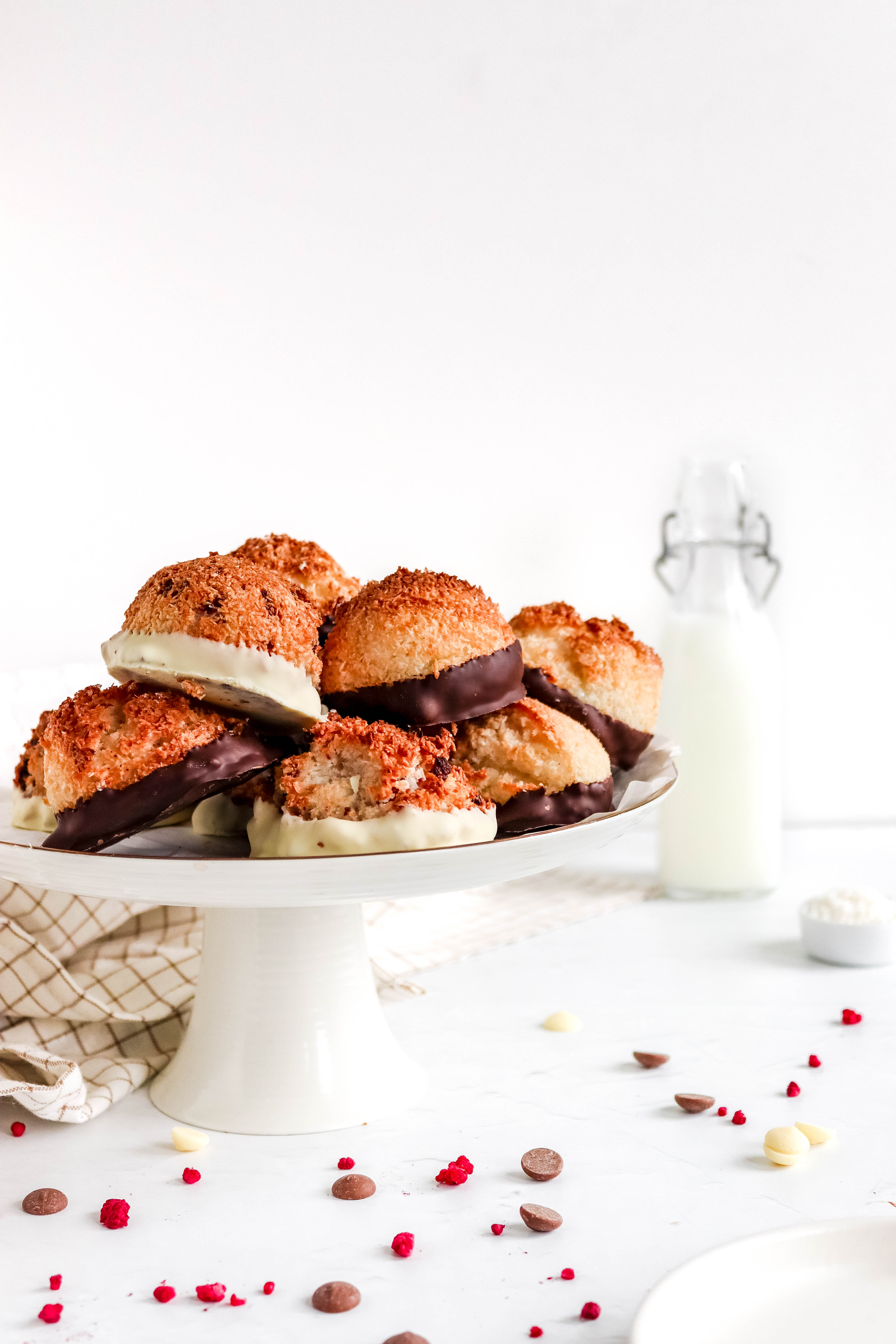 White Chocolate Raspberry Coconut Macaroons