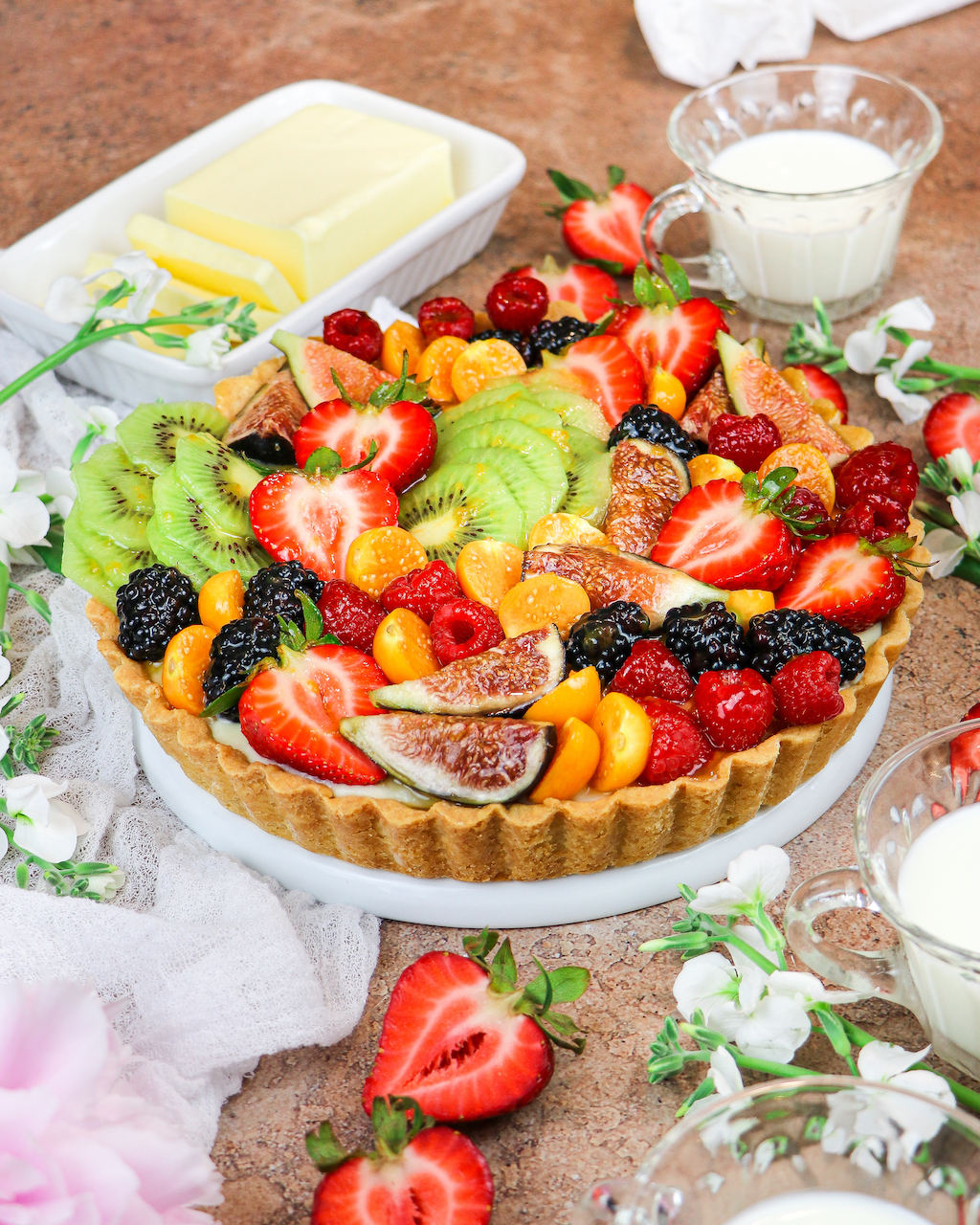 The Most Amazing Summer French Fruit Tart (Easy Recipe) - BRIGHT MOMENT CO.