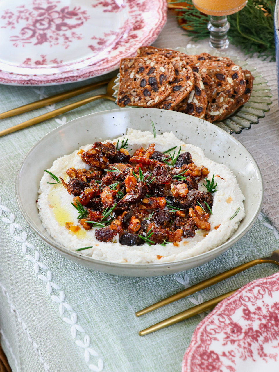 Whipped Ricotta with Crunchy Maple Dates & Walnuts - BRIGHT MOMENT CO.