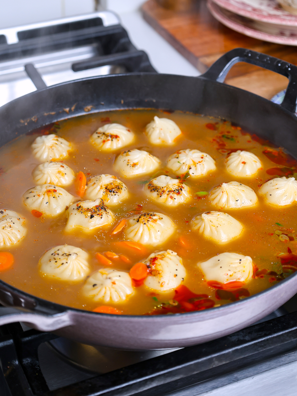 10-Minute Chili Crisp Dumpling Soup - BRIGHT MOMENT CO.