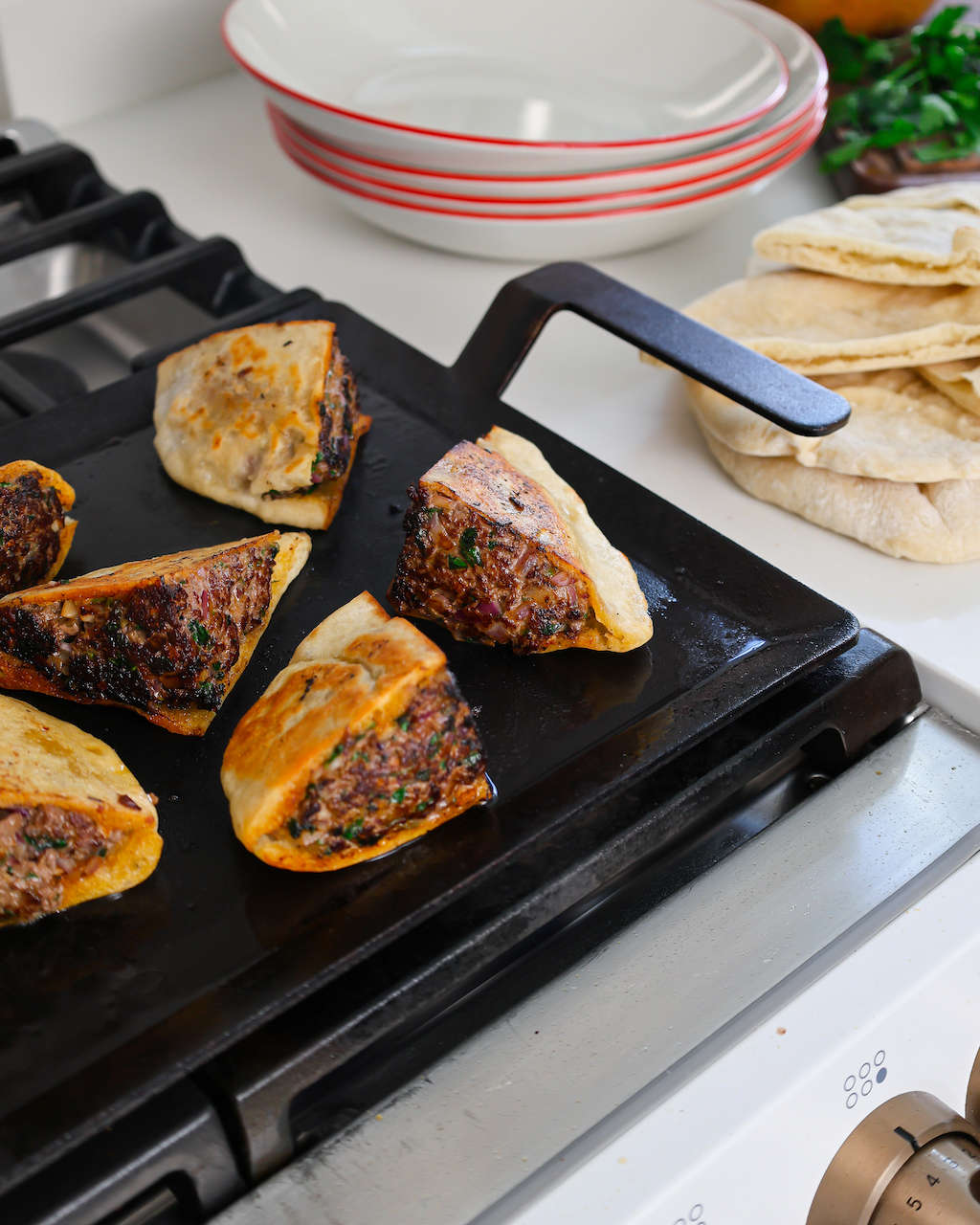Crispy Arayes (Lebanese Meat Stuffed Pita) - BRIGHT MOMENT CO.