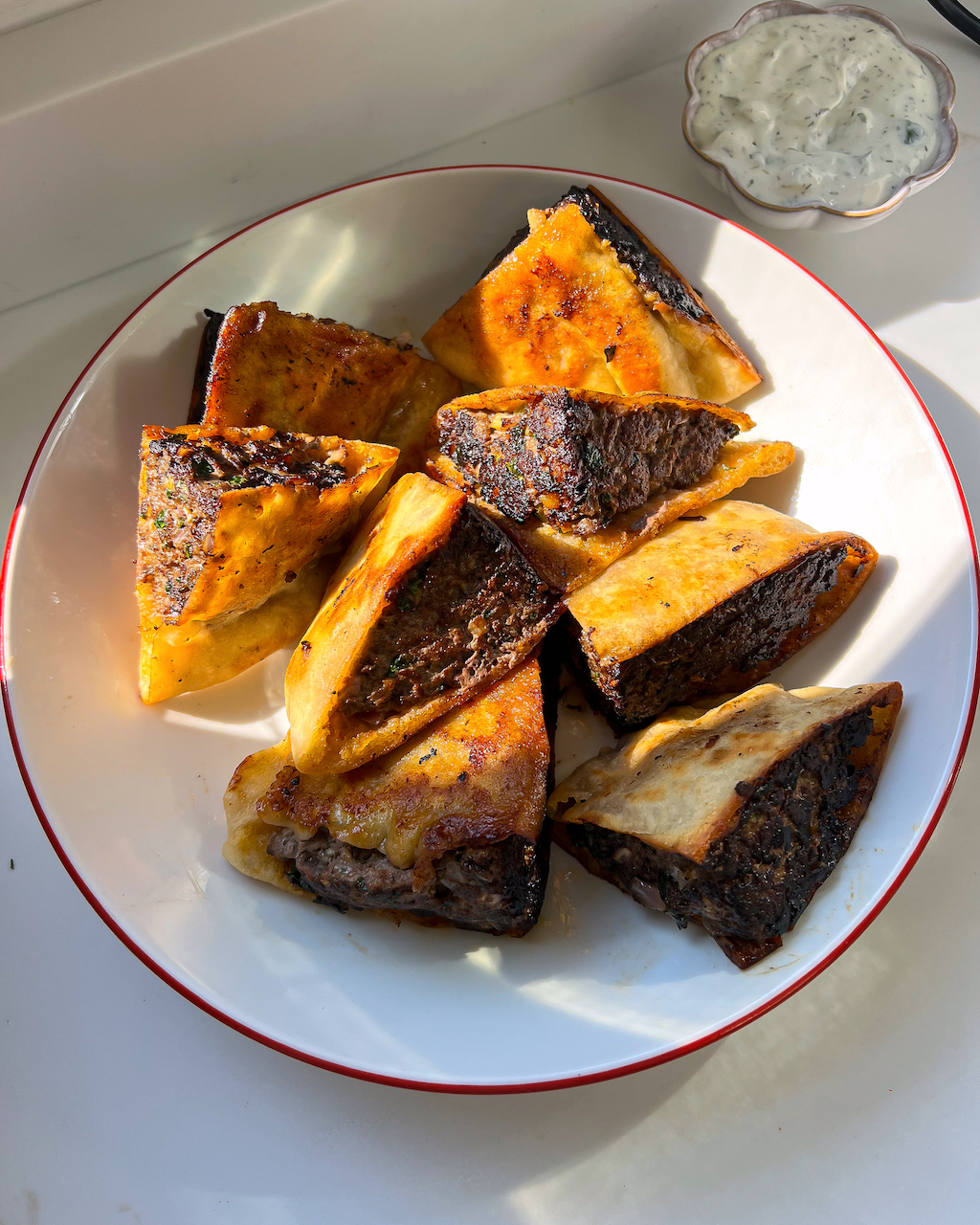 Crispy Arayes (Lebanese Meat Stuffed Pita) - BRIGHT MOMENT CO.