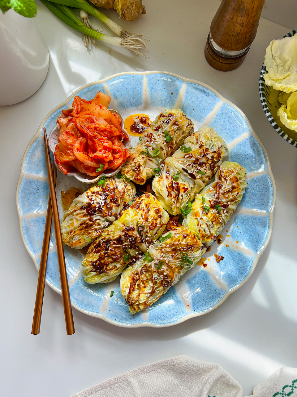(High Protein, Vegan) Chili Crisp Cabbage Rolls - BRIGHT MOMENT CO.