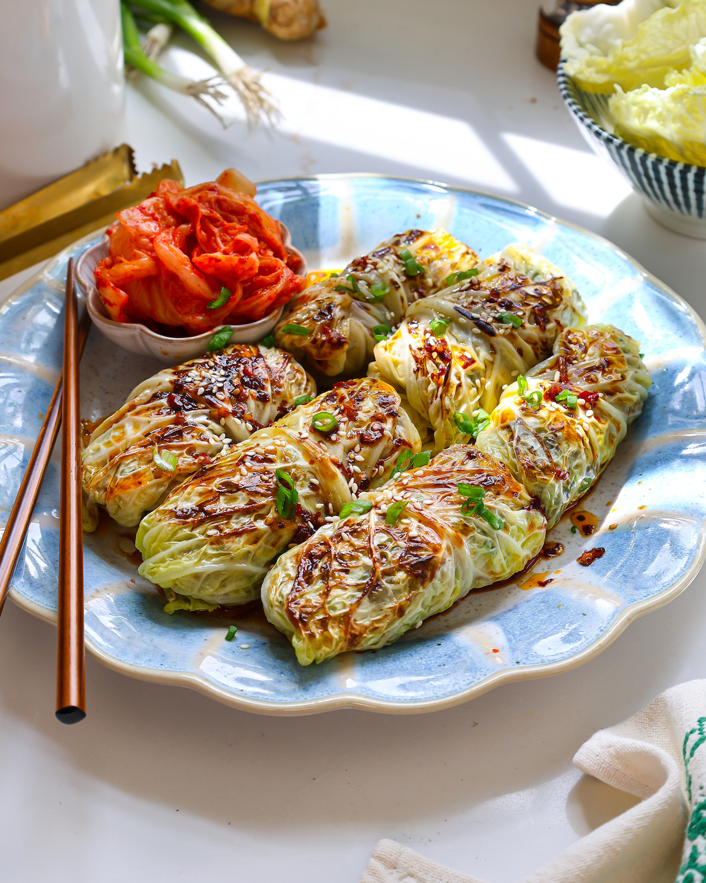 (High Protein, Vegan) Chili Crisp Cabbage Rolls - BRIGHT MOMENT CO.