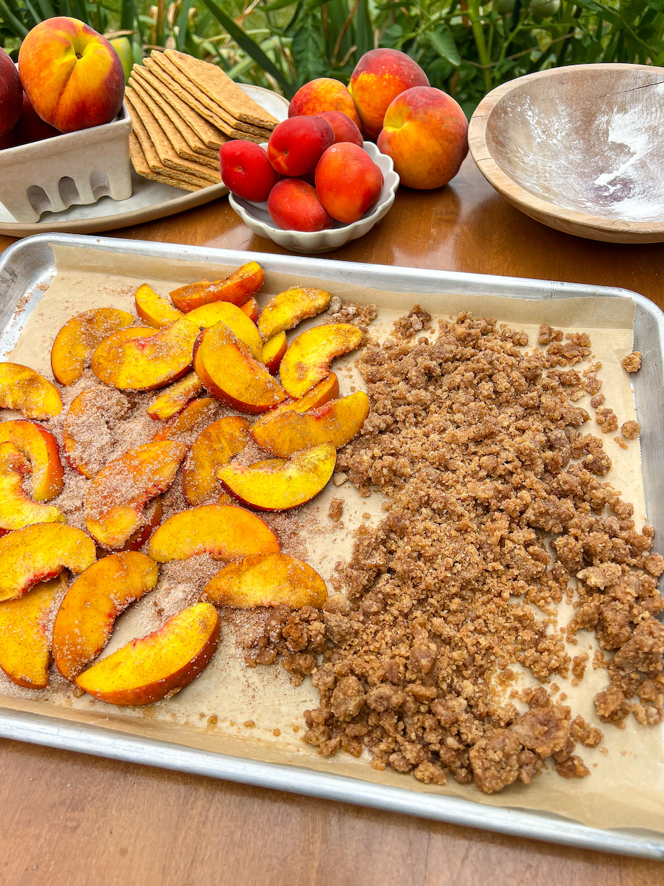 Peach Cobbler Italian Ricotta Cheesecake - BRIGHT MOMENT CO.