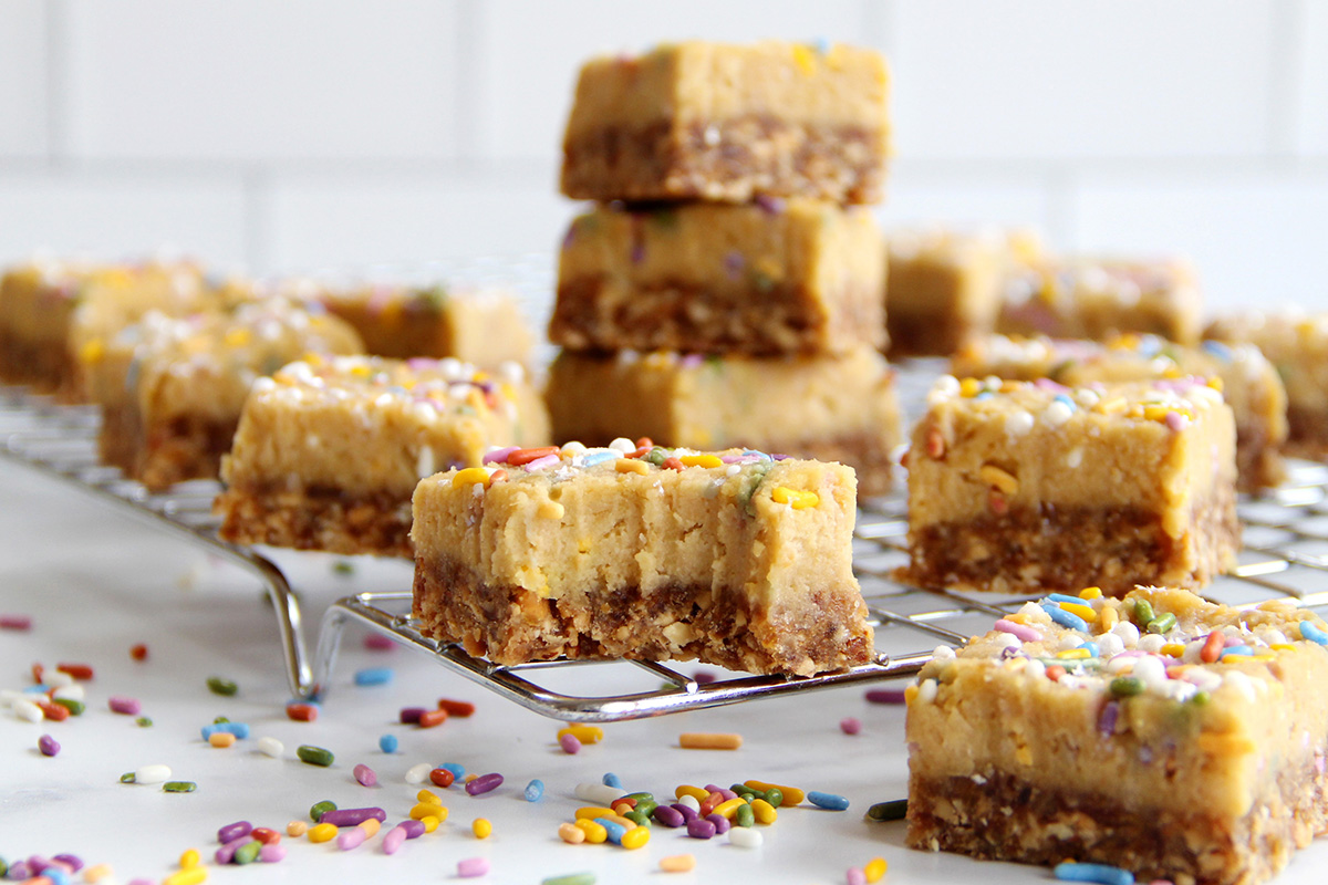 No Bake Whole Food Birthday Cake Bars