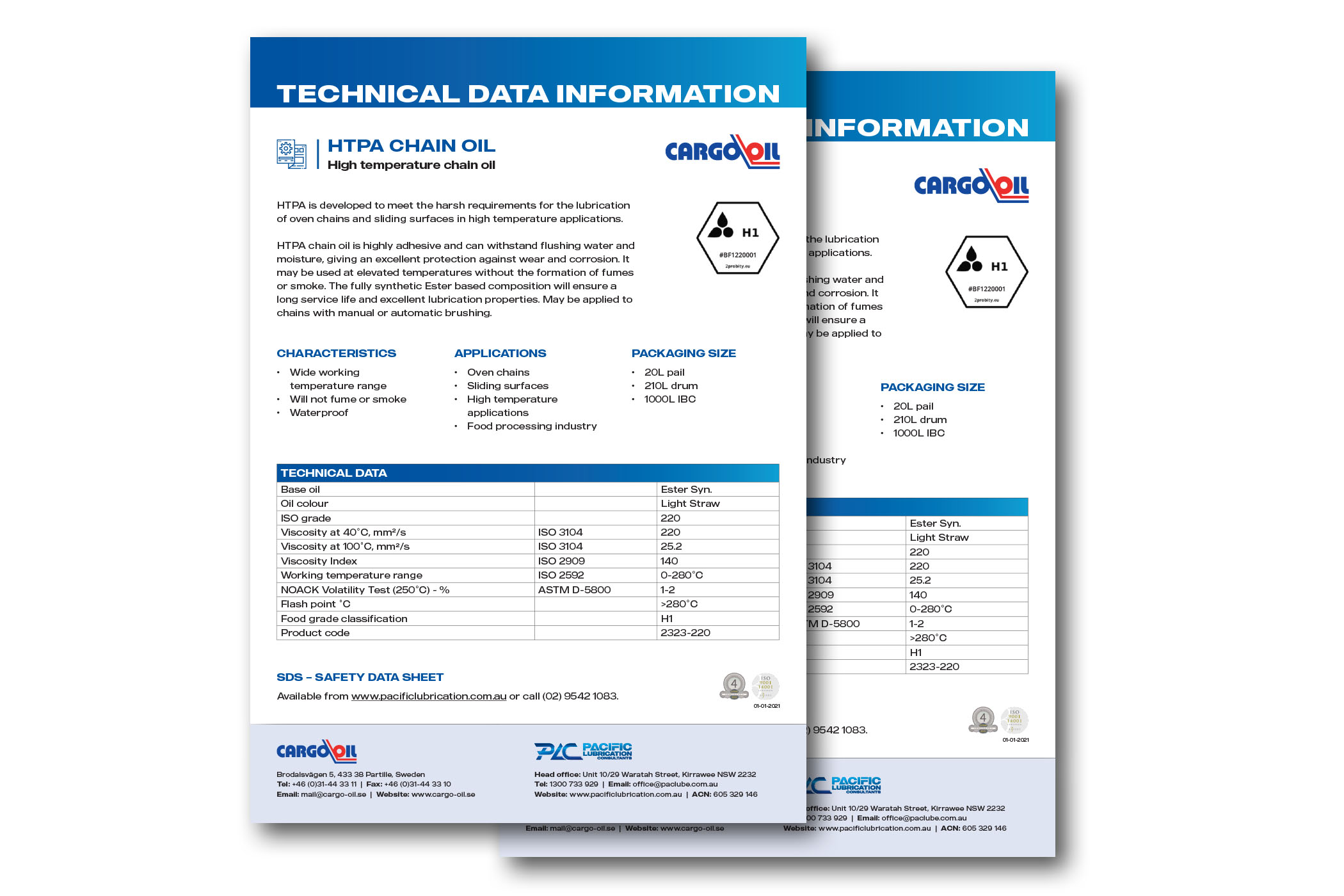 Technical Data Sheets TDS Pacific Lubrication Consultants