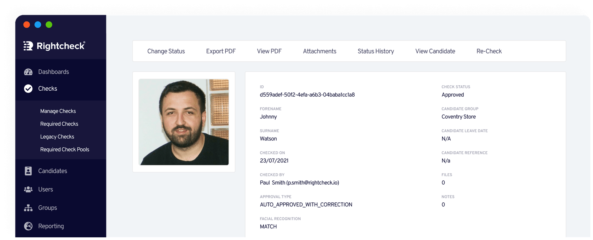 Rightcheck HR Web Portal