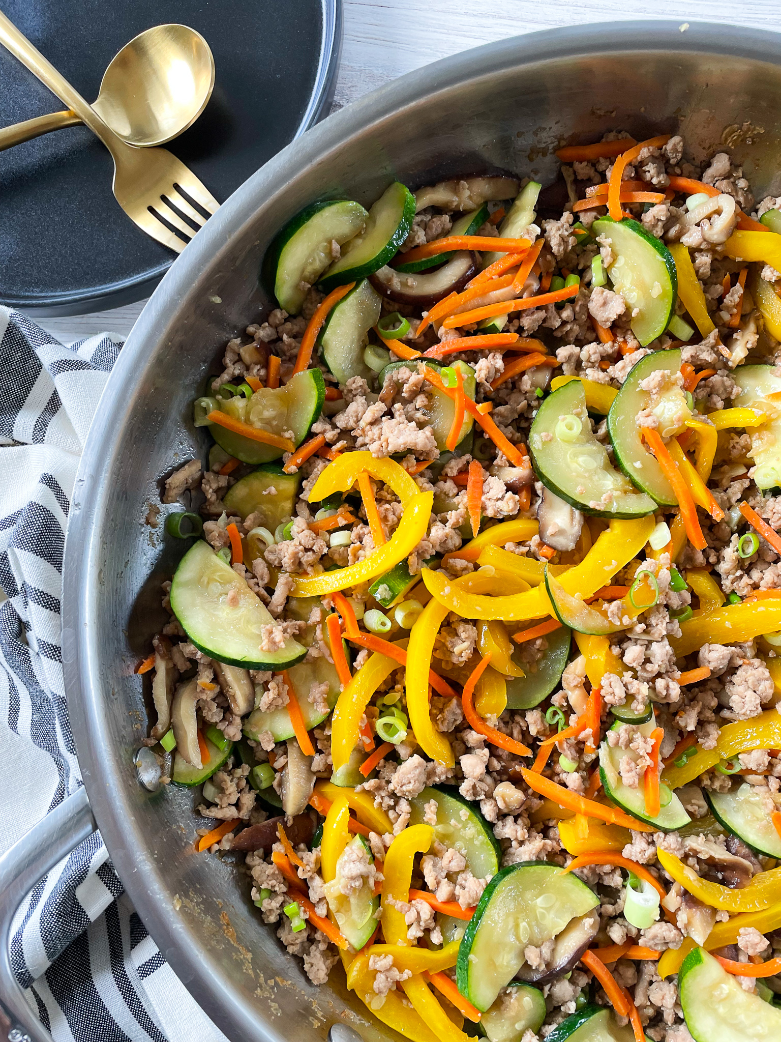 Ground Chicken & Veggie Skillet