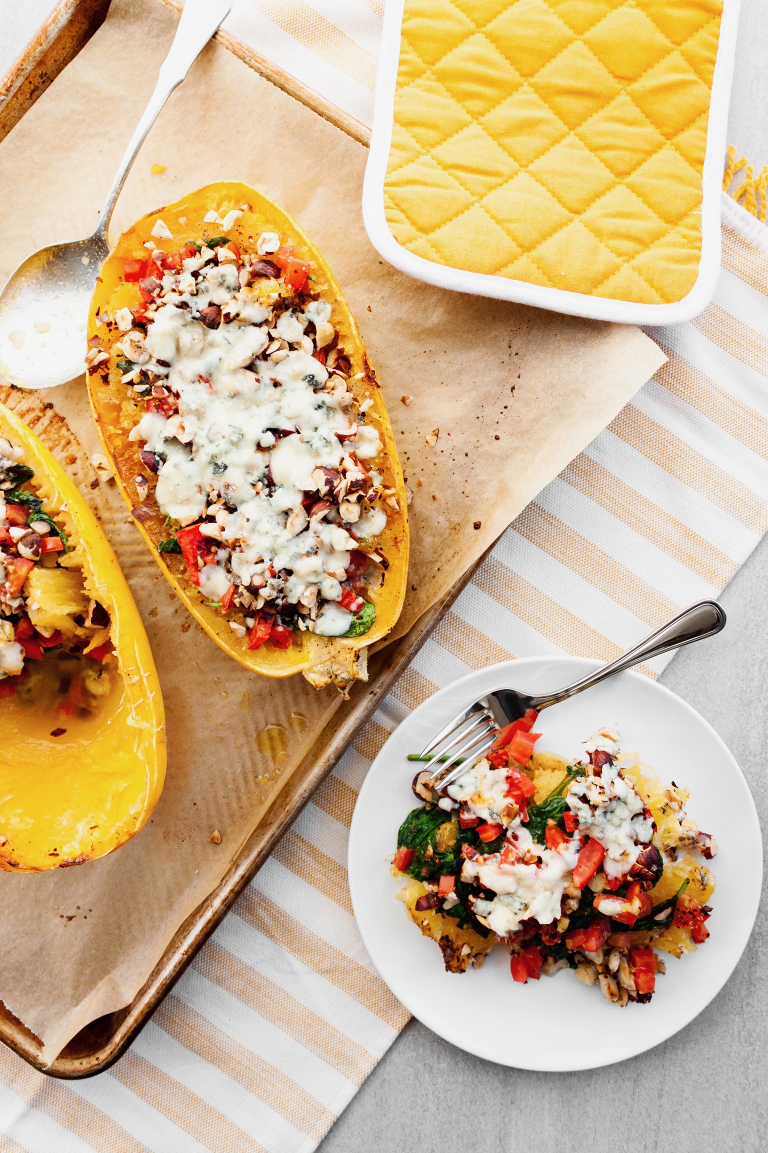 Nutty Spaghetti Squash with Gorgonzola