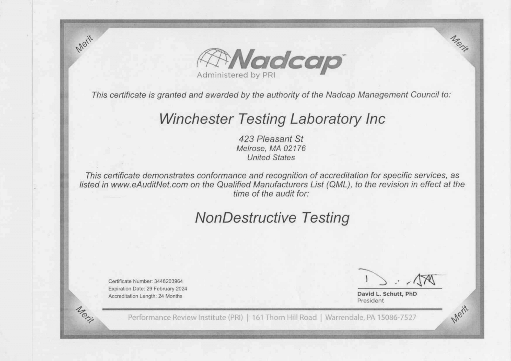 Nadcap Certifications