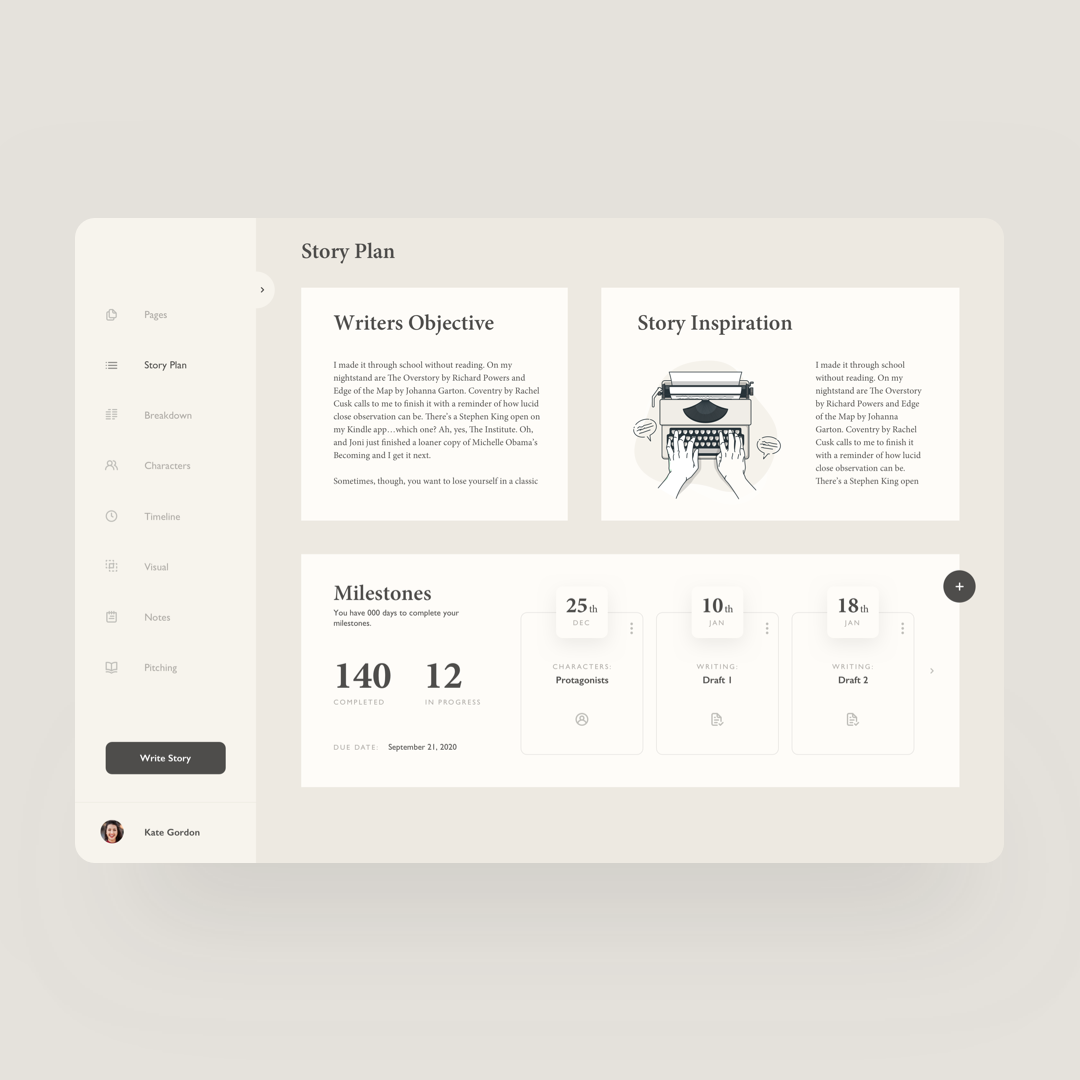 Planner Feature - Keep track of your writing