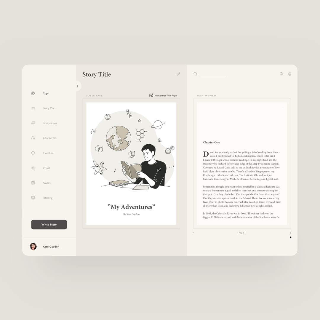 Preview Feature - View your story in book format