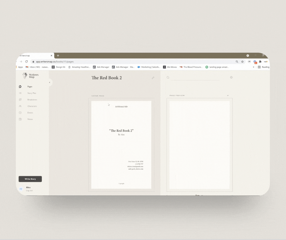 Preview Feature - View your story in book format