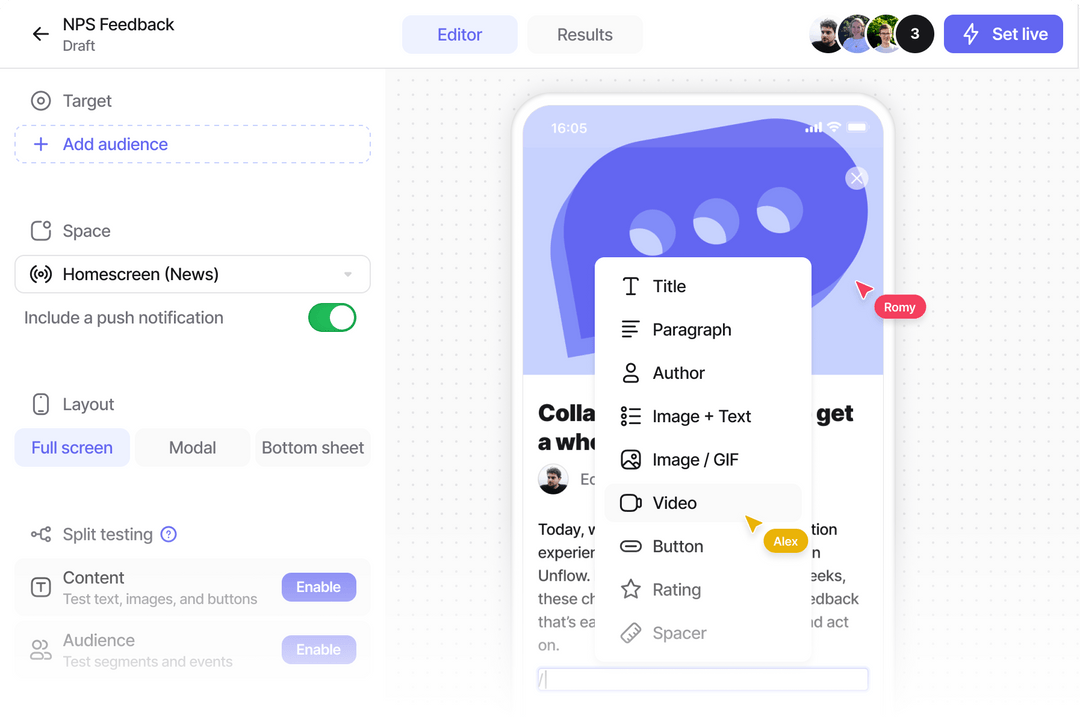 Unflow — Mobile app experiences, made without code