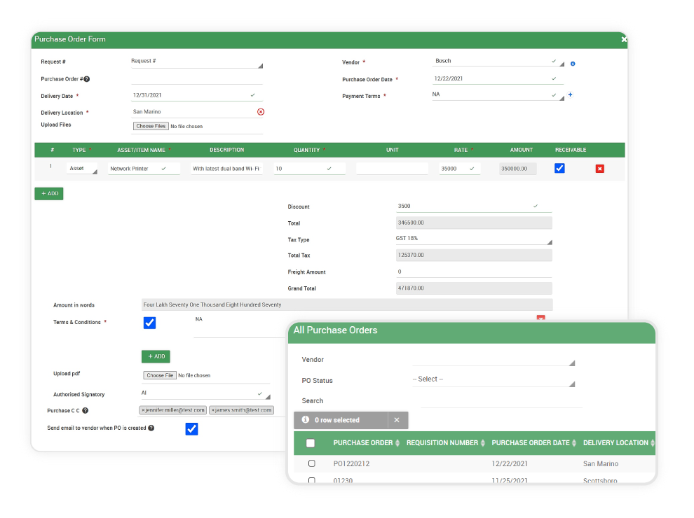Purchase Order System l Purchase Management l Asset Infinity