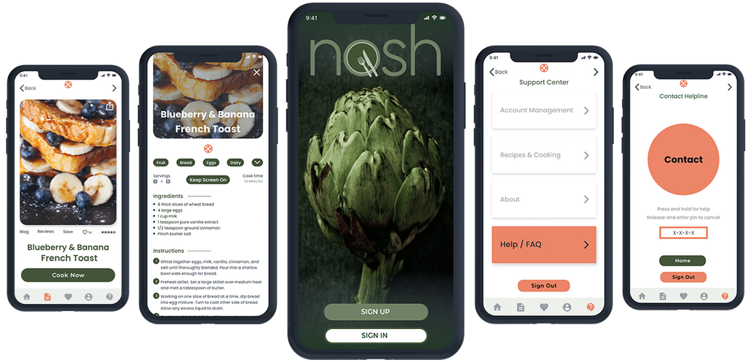 Nosh: Designing for Social Good - UX Design by Alecia Mitchell