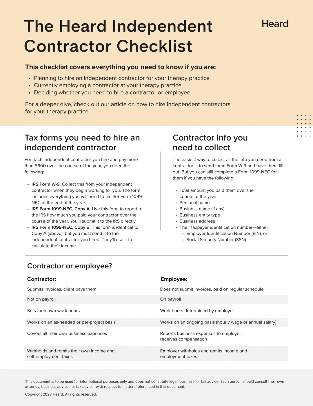 How to Hire Independent Contractors for Your Therapy Business | Heard