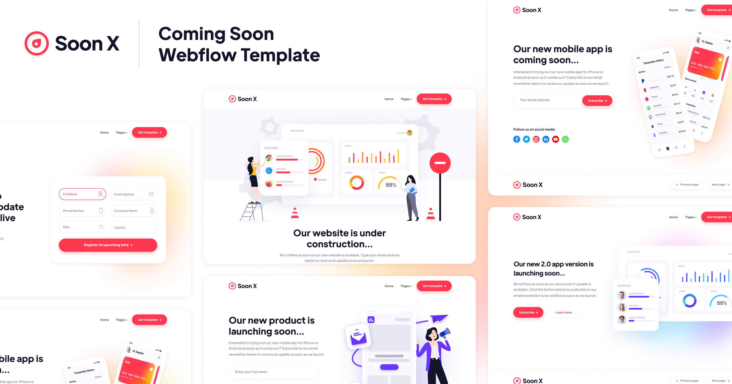 Coming Soon v4 - Soon X - Webflow website template