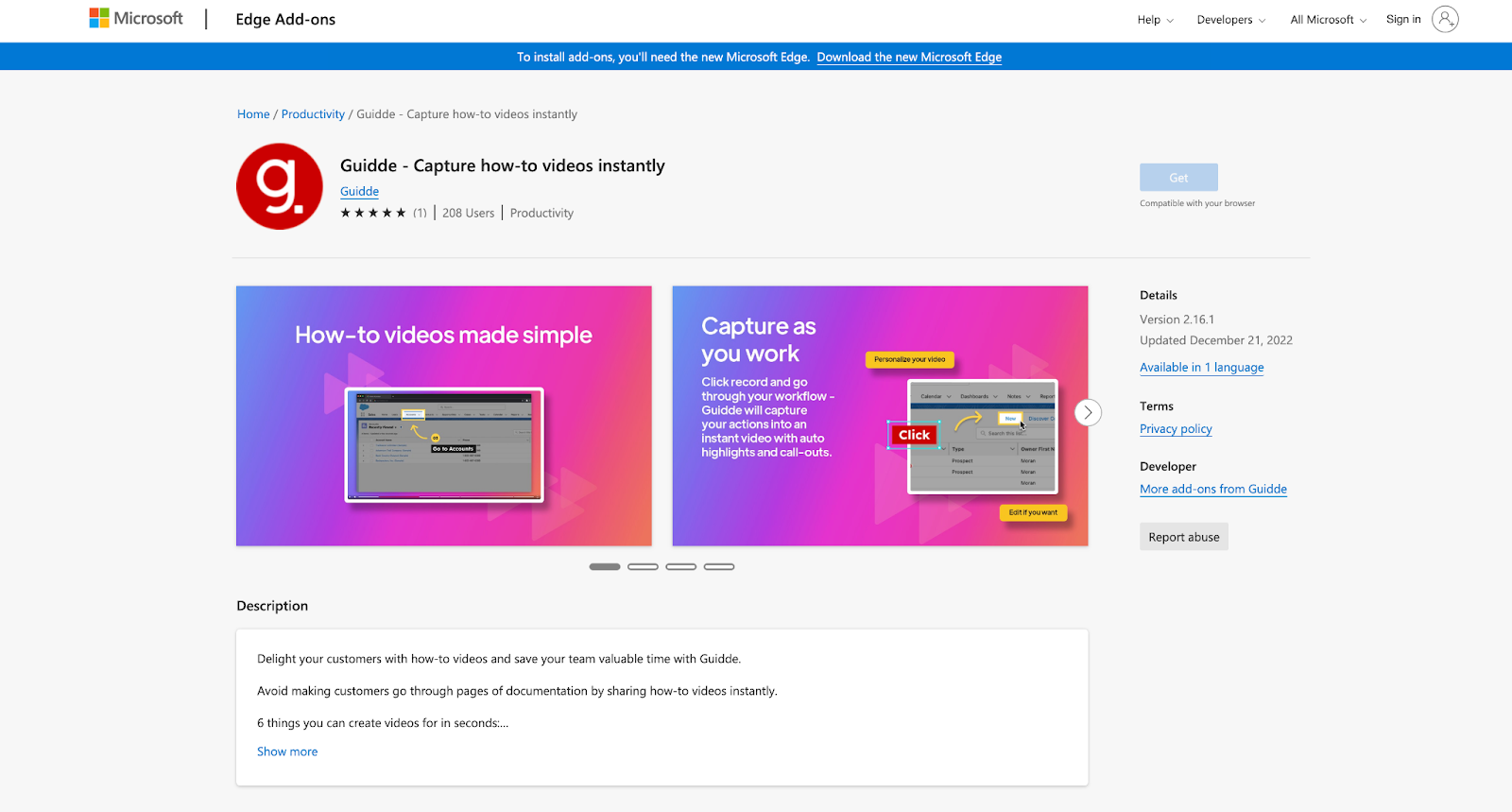 Guidde - Edge extension for video capture | Guidde
