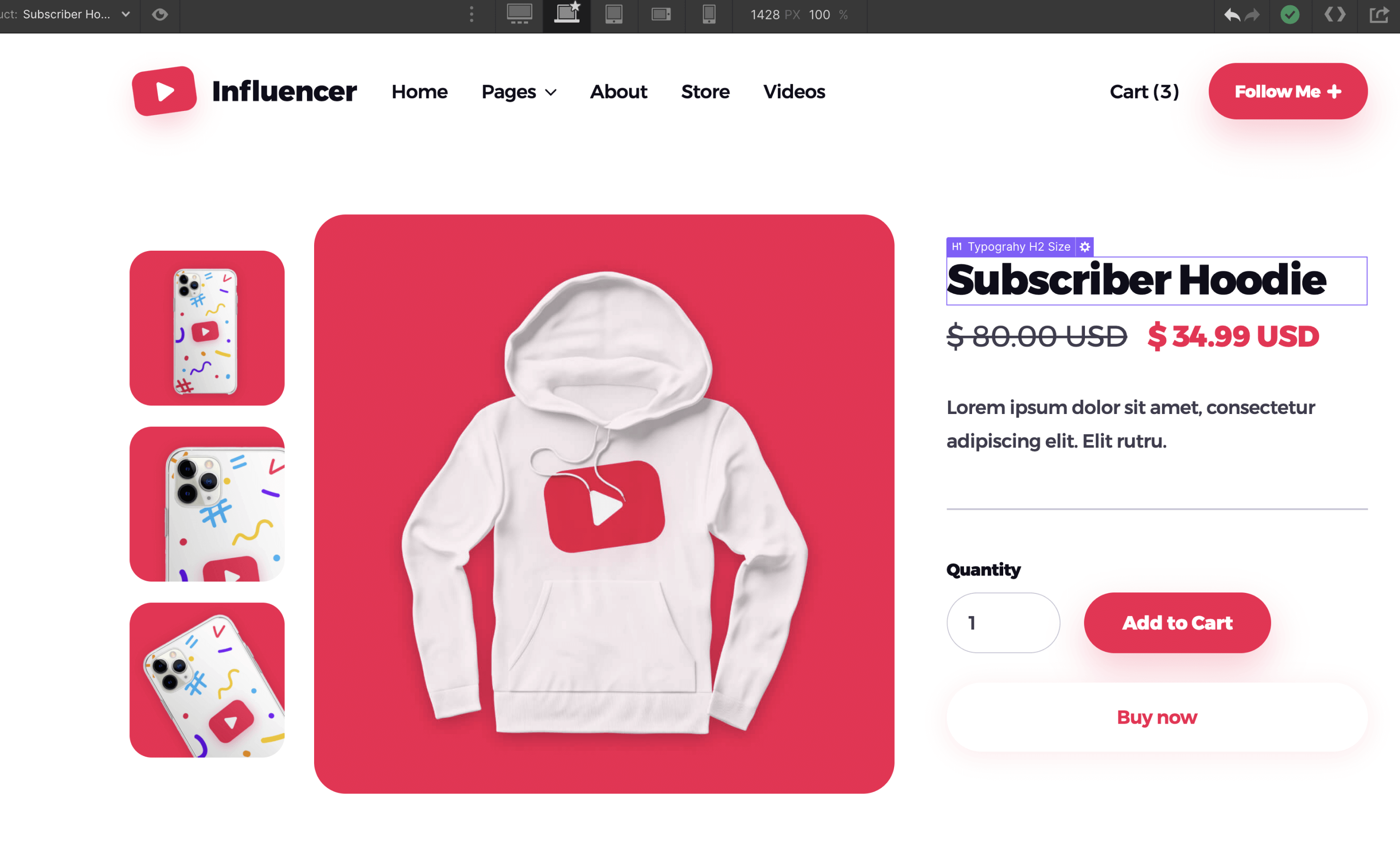 Start Here - Influencer - Webflow Ecommerce Website Template