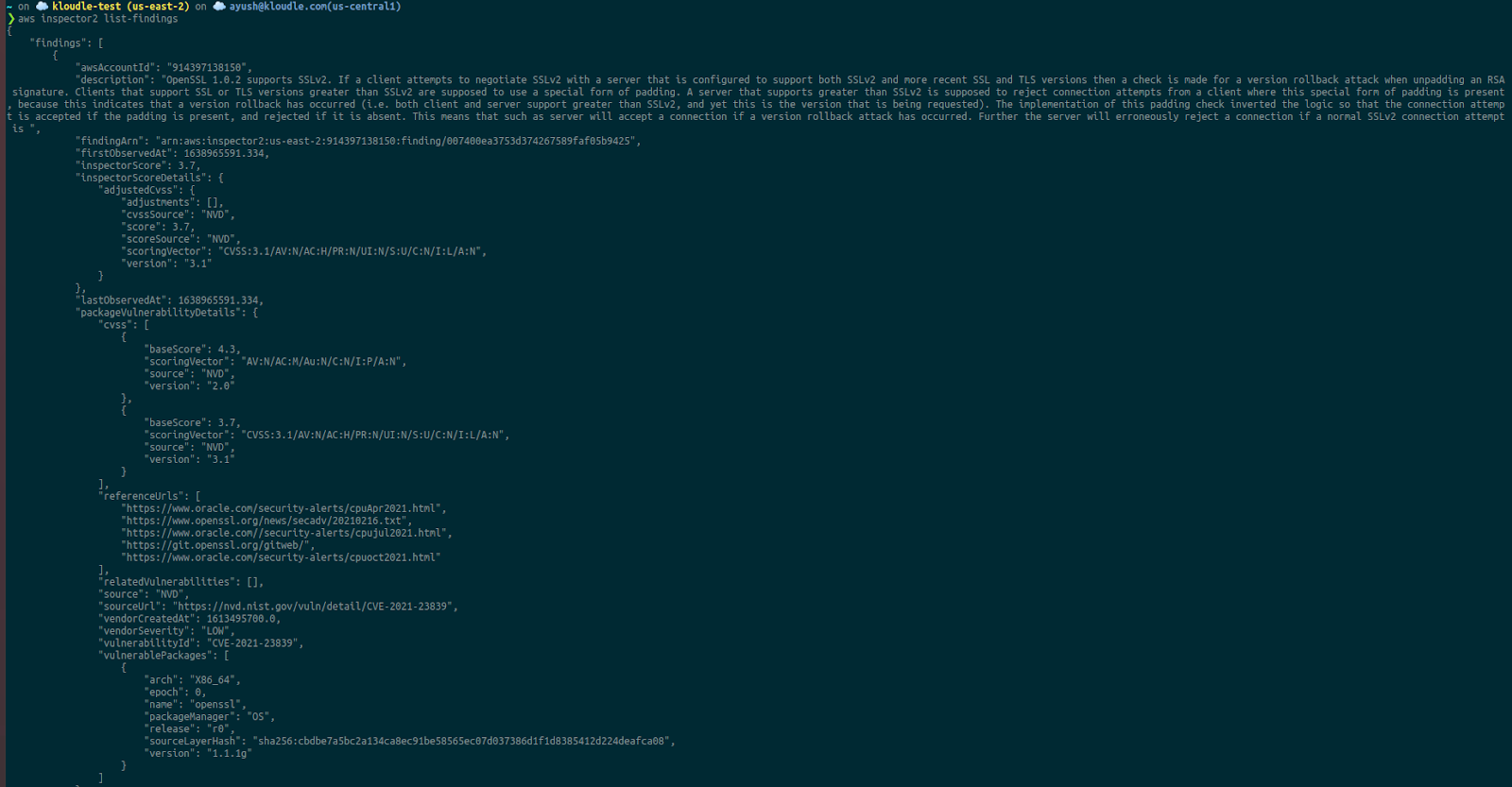 How to perform an EC2 Vulnerability Scan using Amazon Inspector — Kloudle Website