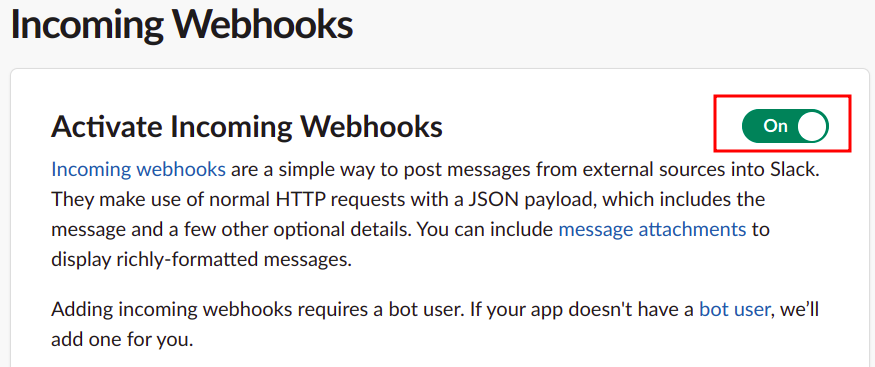How to create Slack Incoming Webhook URLs — Kloudle Website