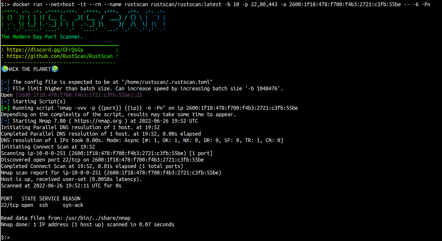 Scanning Ipv6 With Rustscan — Kloudle Website