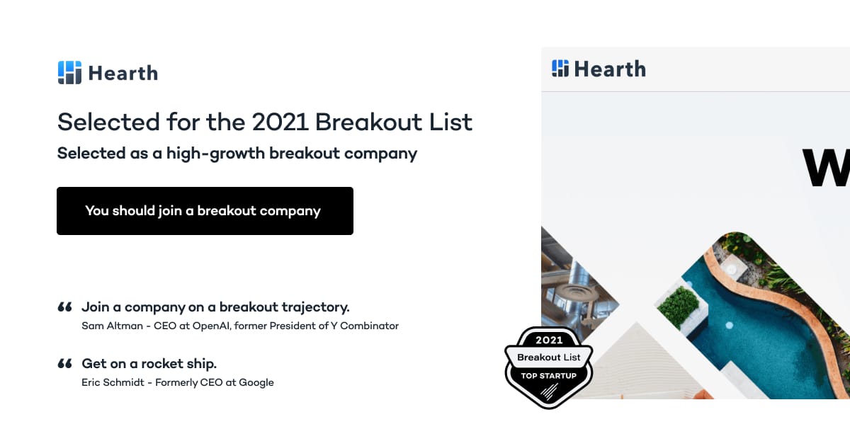 Hearth’s Breakout List Profile – Identify top startups to join