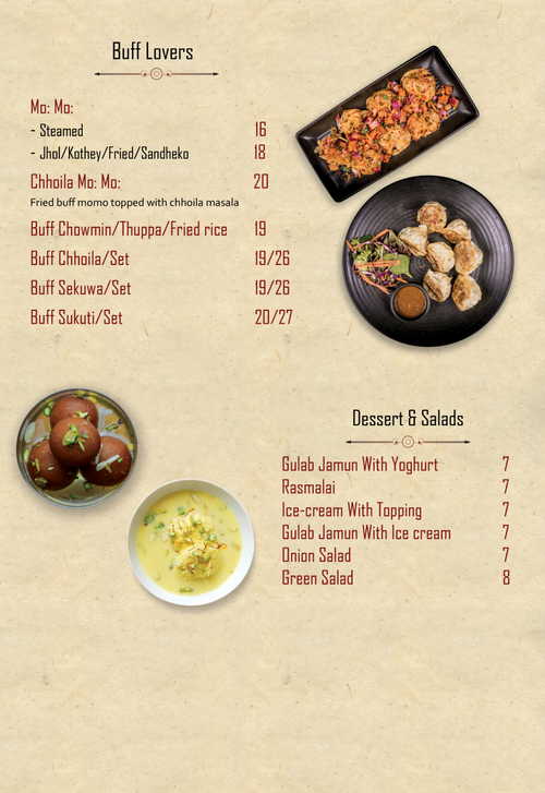 Menu | Chulho Nepalese and Indian Cuisine
