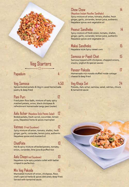 Menu | Chulho Nepalese and Indian Cuisine