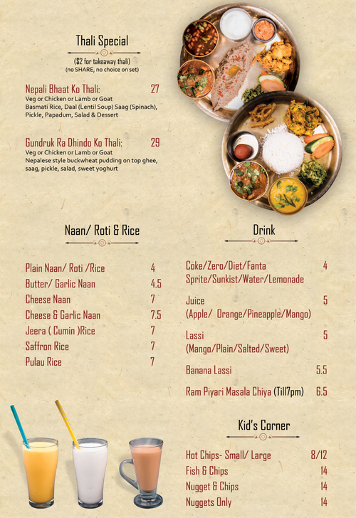 Menu | Chulho Nepalese and Indian Cuisine