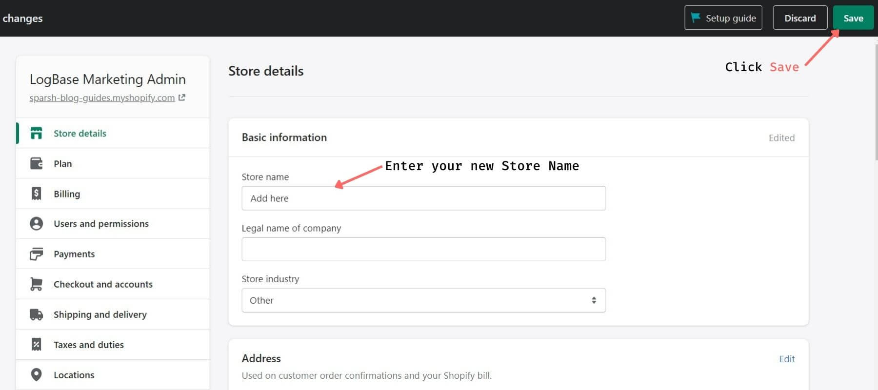 How to Change Shopify Store Name, and Domain Name [2022] - LogBase