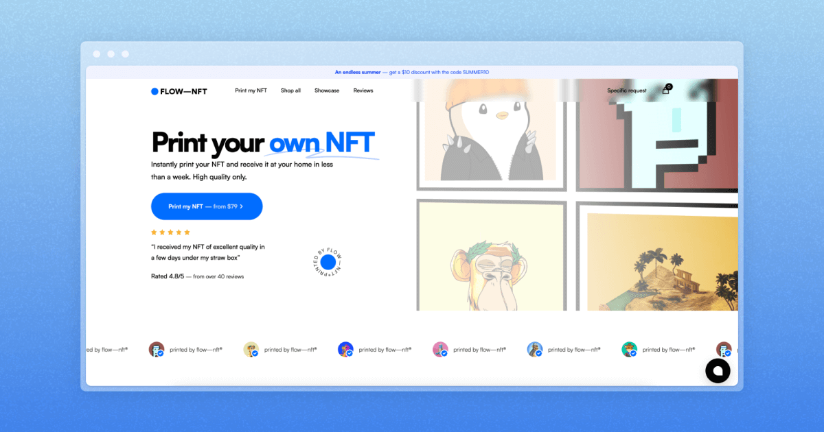 Print your NFT — FlowNFT - Instantly print your NFT and receive it at ...