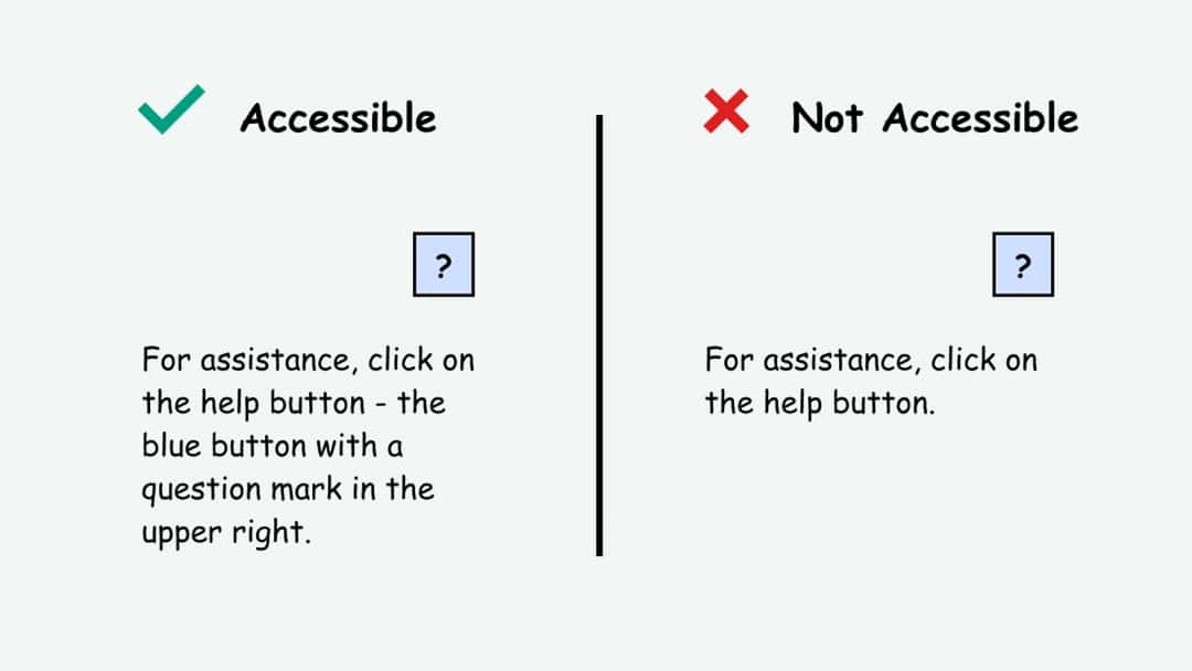 Write instructions that don't rely on just one characteristic - Access ...