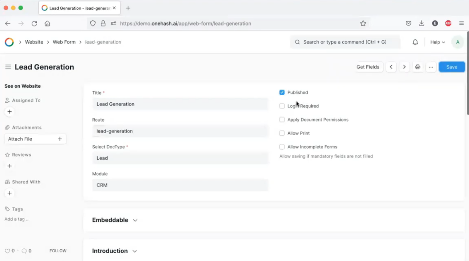 How To Generate Leads From Facebook Through Webform Using OneCRM | OneHash
