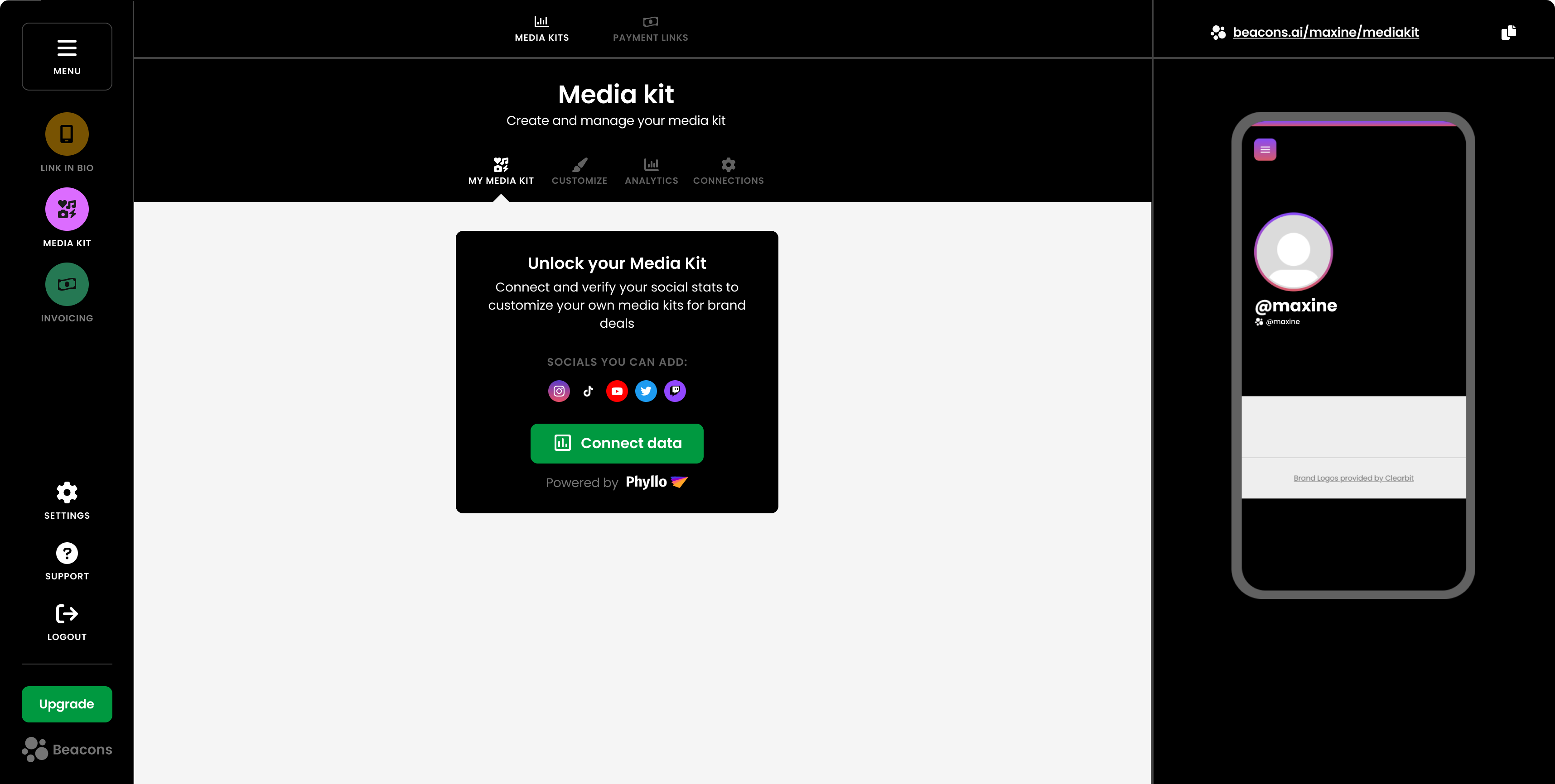 Beacons: Media Kit Flow