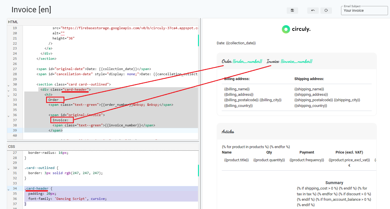 circuly knowledge loop - Set Up an Email Template