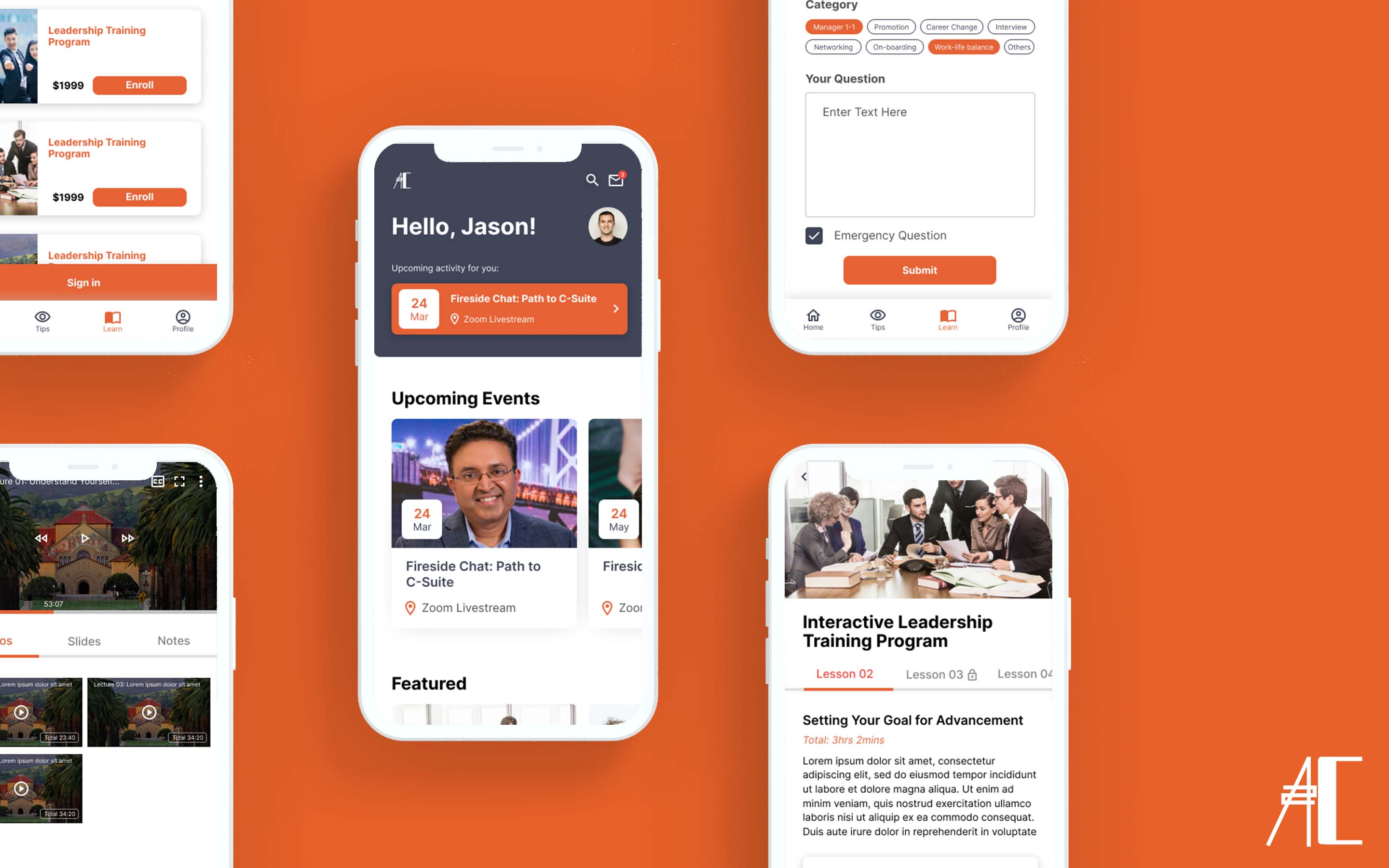 A2C ACADEMY APP — Yan Yan | UX Design | Product Design